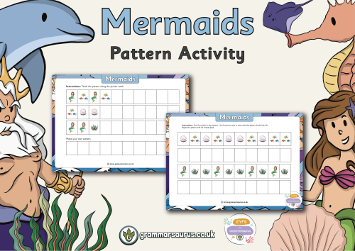 EYFS Mermaids – Pattern Activity - Grammarsaurus