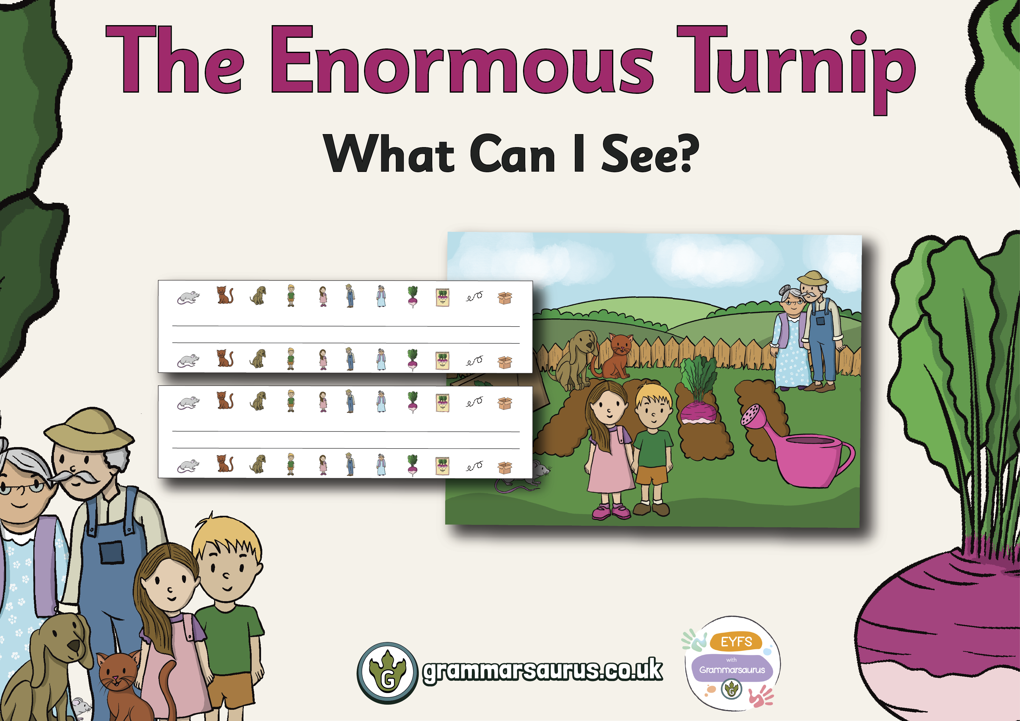 EYFS The Enormous Turnip - What Can I See? - Grammarsaurus