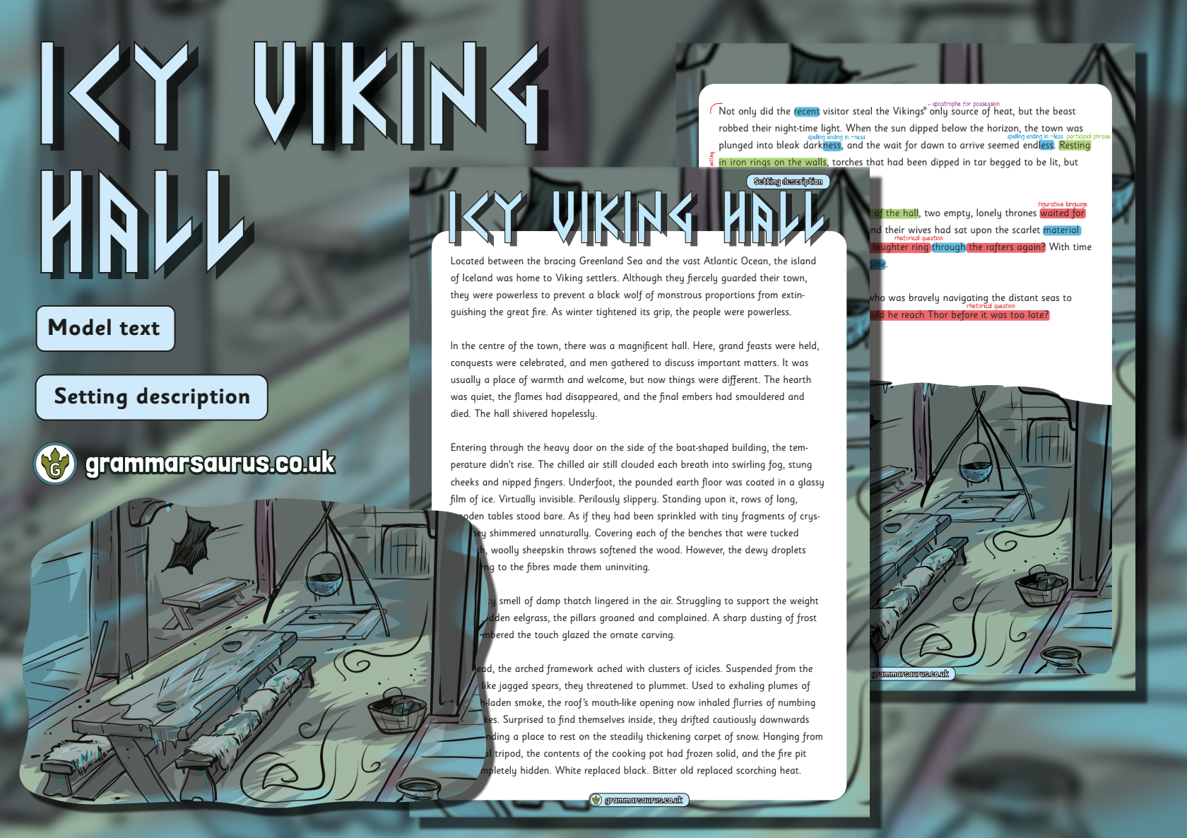 Year 4 Model Text – Setting description – Icy Viking Hall - Grammarsaurus