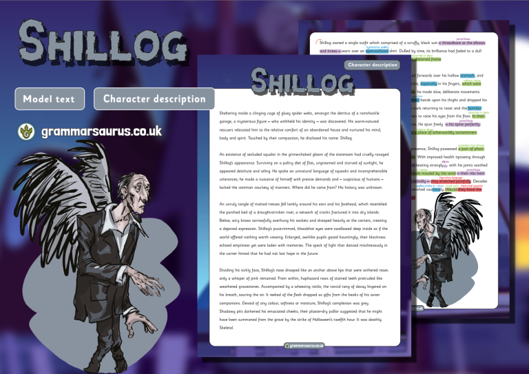 Y6 Narrative - Character description - Grammarsaurus