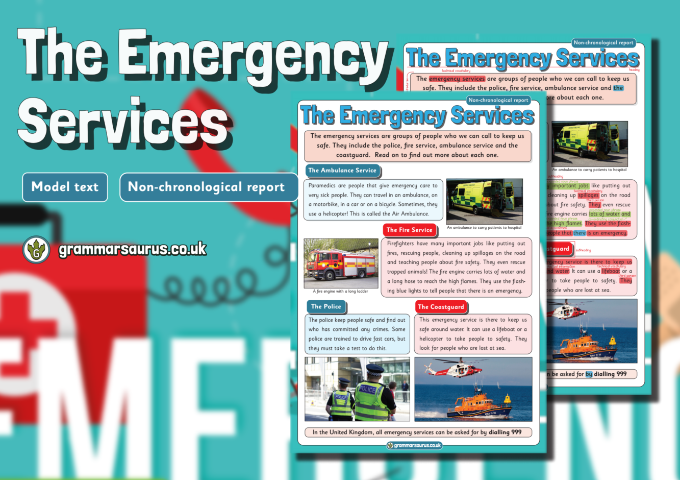 Year 1 Model Text – Non-chronological report – The Emergency Services ...