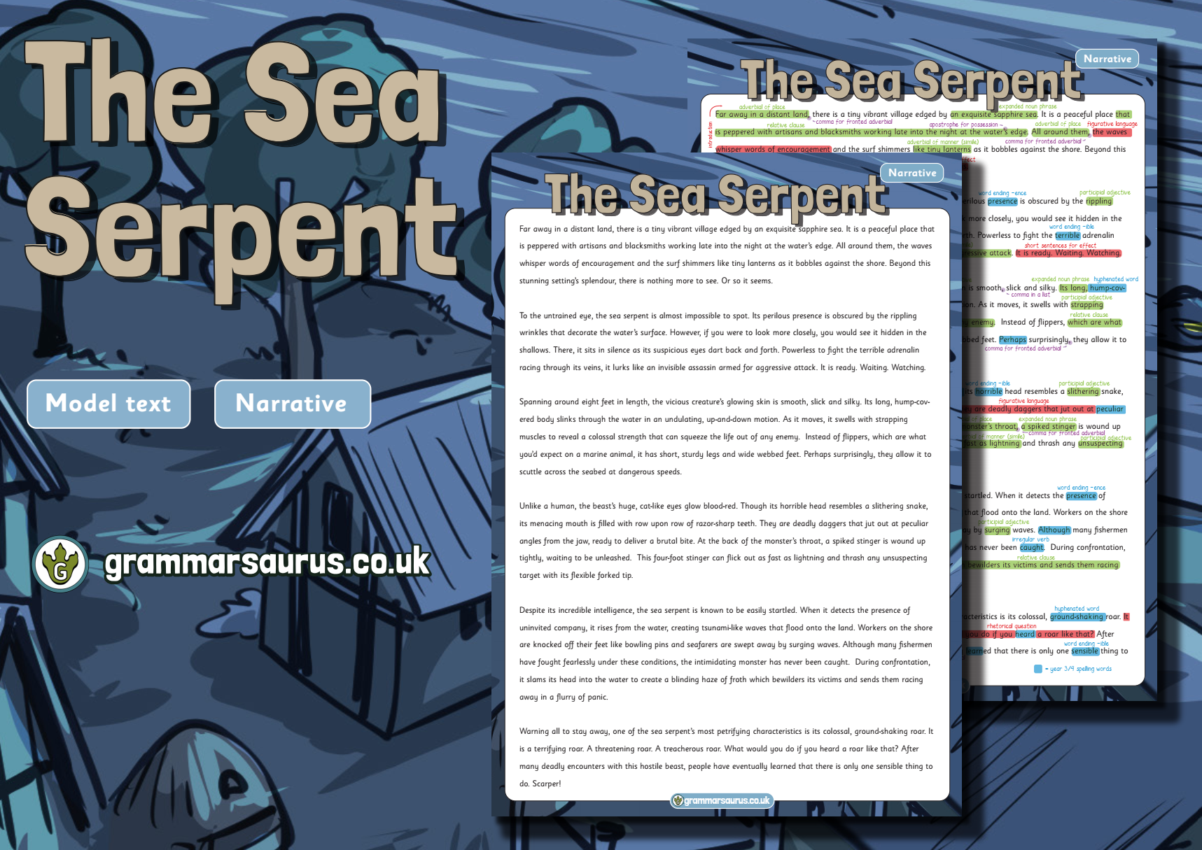 Year 4 Model Text – Narrative – The Sea Serpent - Grammarsaurus