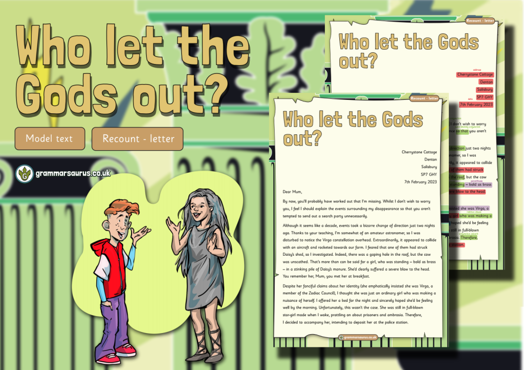 Year 5 Model Text – Recount – Letter – Who let the gods out? ( gbsct P5 ...