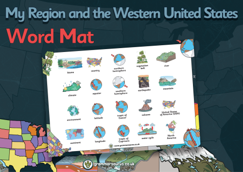 Year 5 Geography – My Region and the Western United States – Word Mat ...