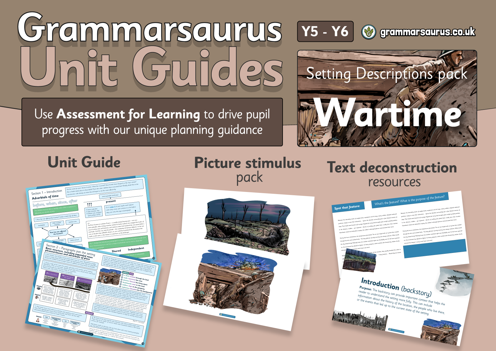 Y5/6 Unit Guide – Setting Descriptions - Wartime - Grammarsaurus