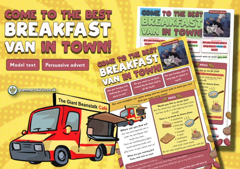 Y1 Persuasive Advert/Leaflet/Poster/Letter - Grammarsaurus