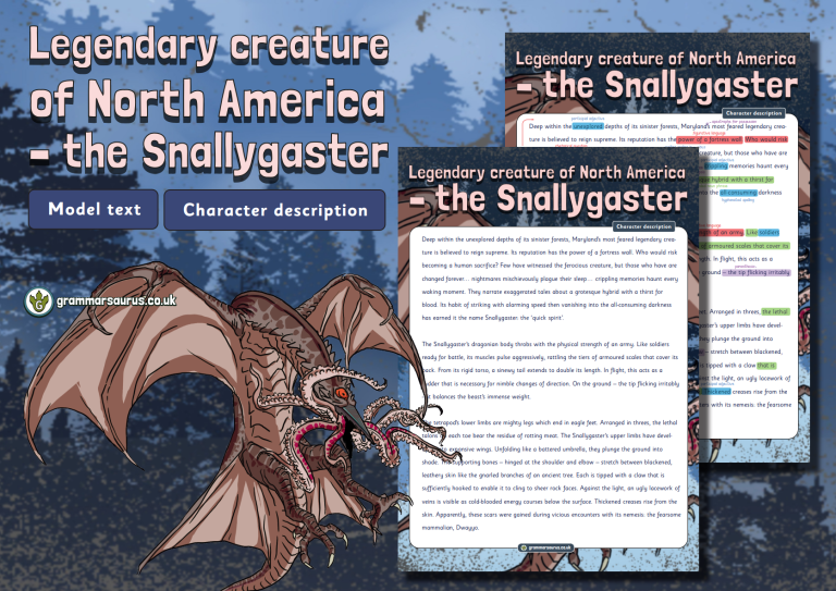 Y5 Narrative - Character description - Grammarsaurus