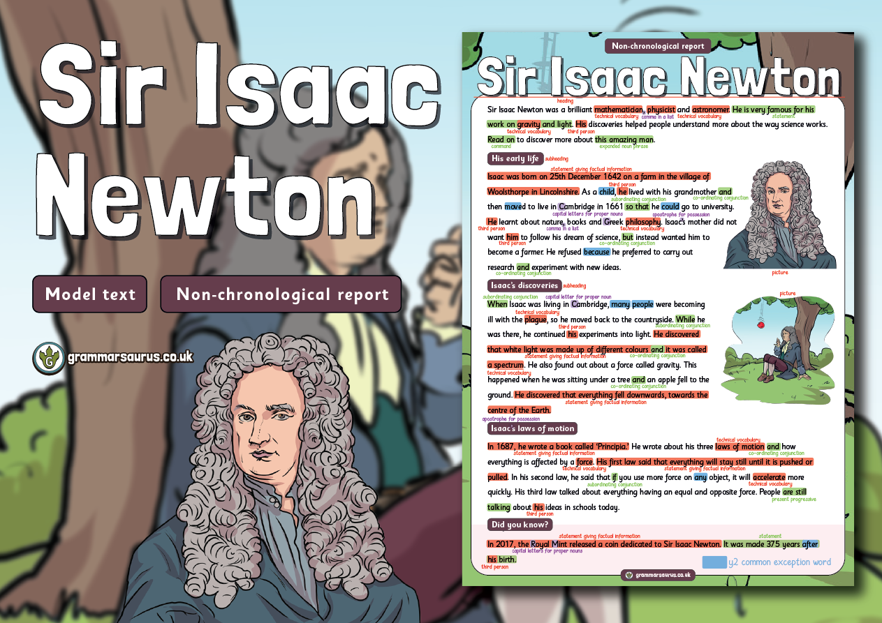 Year 2 Model Text – Non-chronological report – Sir Isaac Newton ...