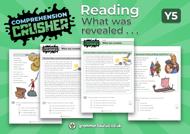 Y5 Comprehension Crusher: What was revealed... - Grammarsaurus