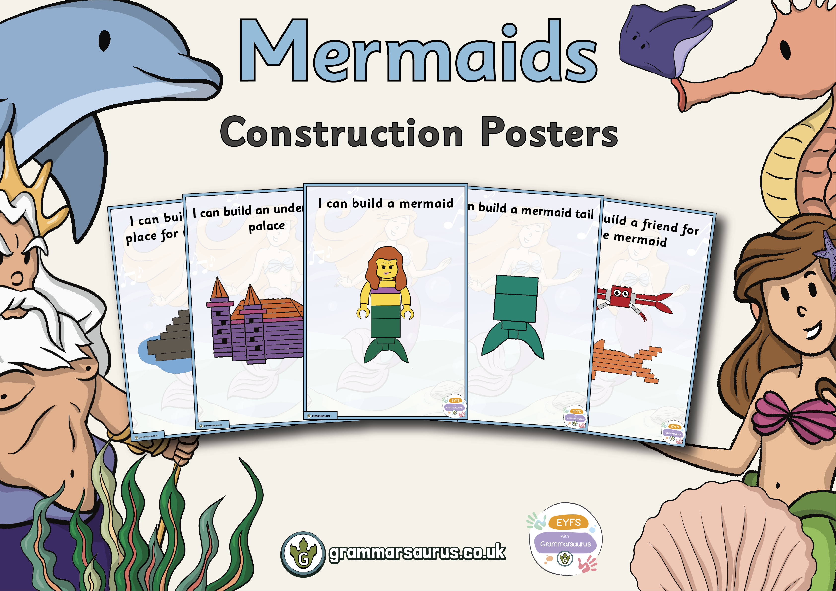 EYFS Mermaids – Construction Posters - Grammarsaurus