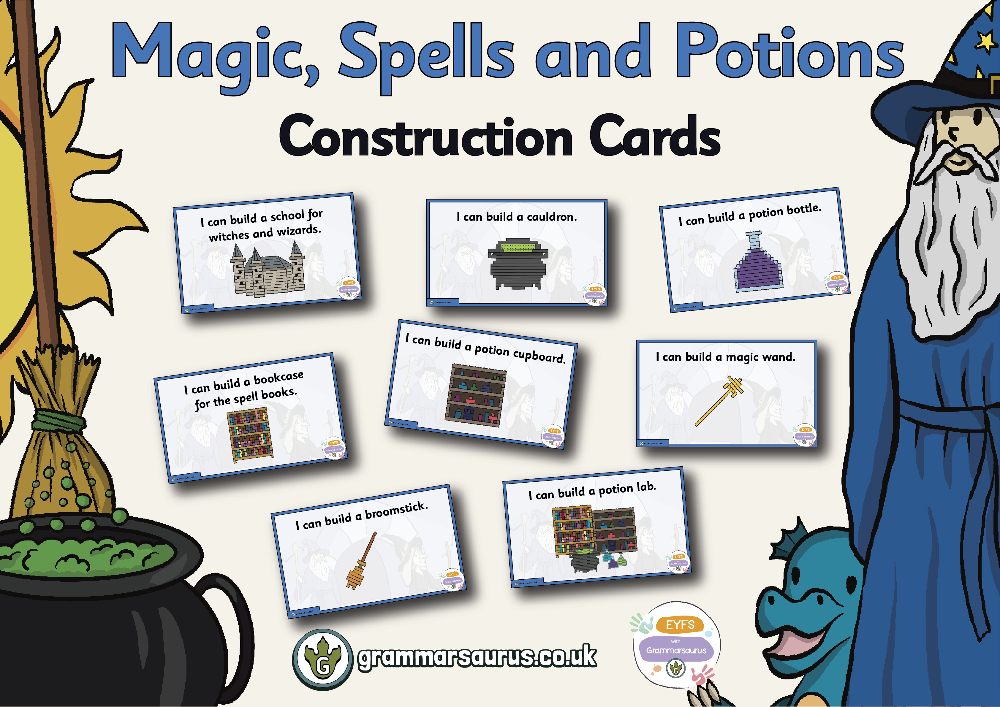 EYFS Magic, Spells and Potions – Construction Cards - Grammarsaurus