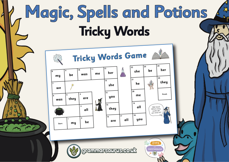 EYFS Magic, Spells and Potions – Tricky Words - Grammarsaurus