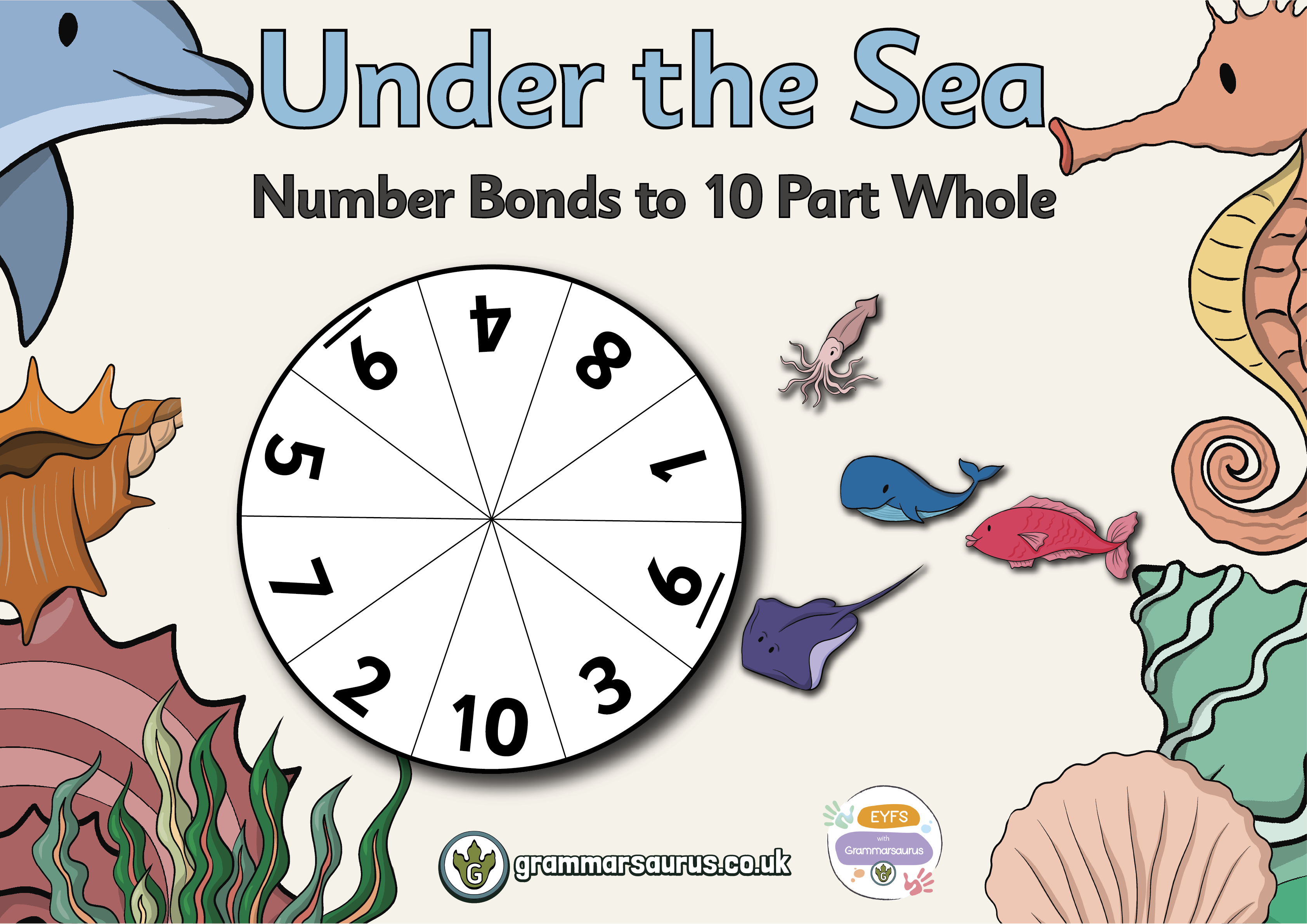EYFS Under the Sea – Numbers Bonds to 10 Part Whole - Grammarsaurus