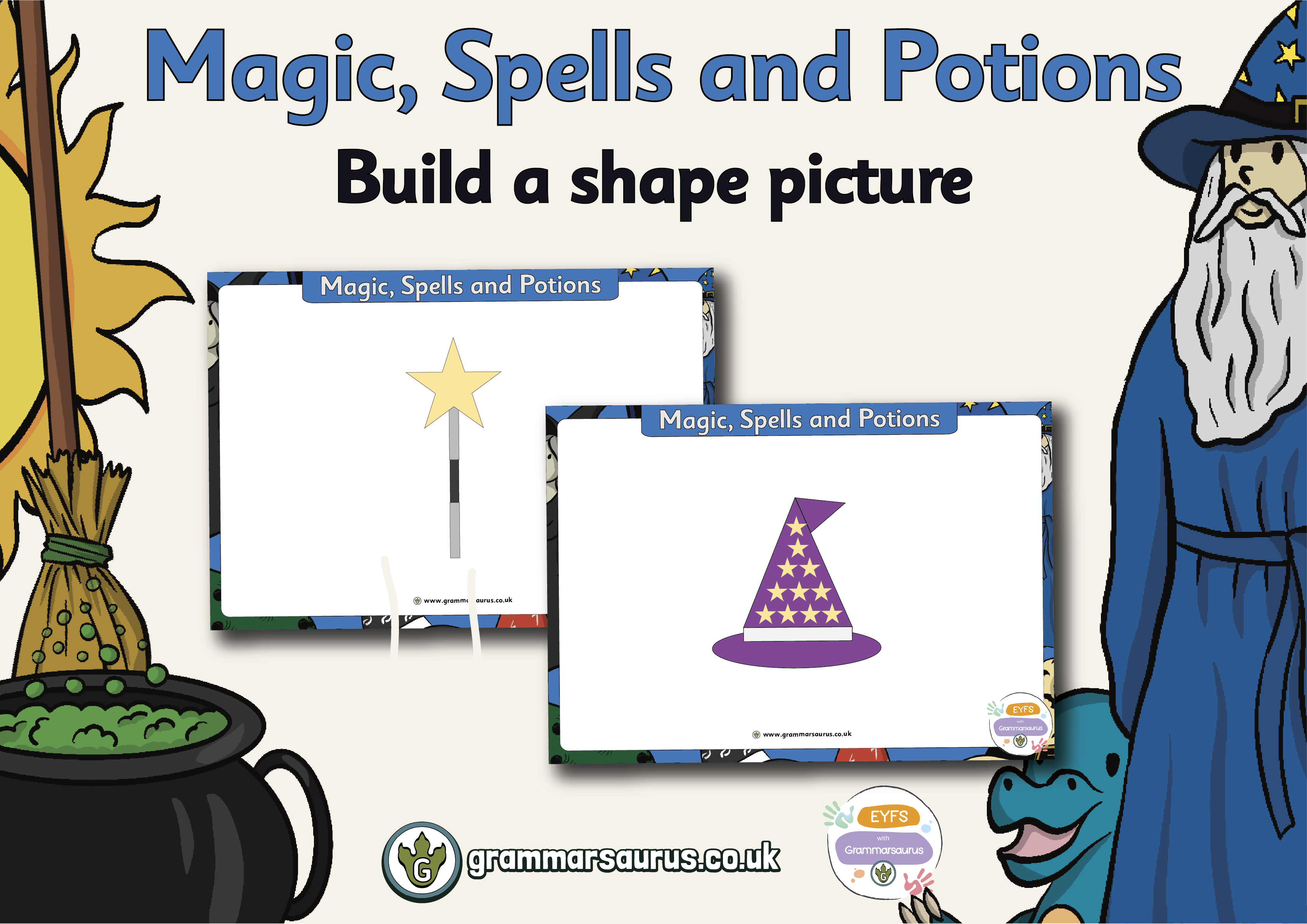 EYFS Magic, Spells and Potions – Build a shape picture - Grammarsaurus