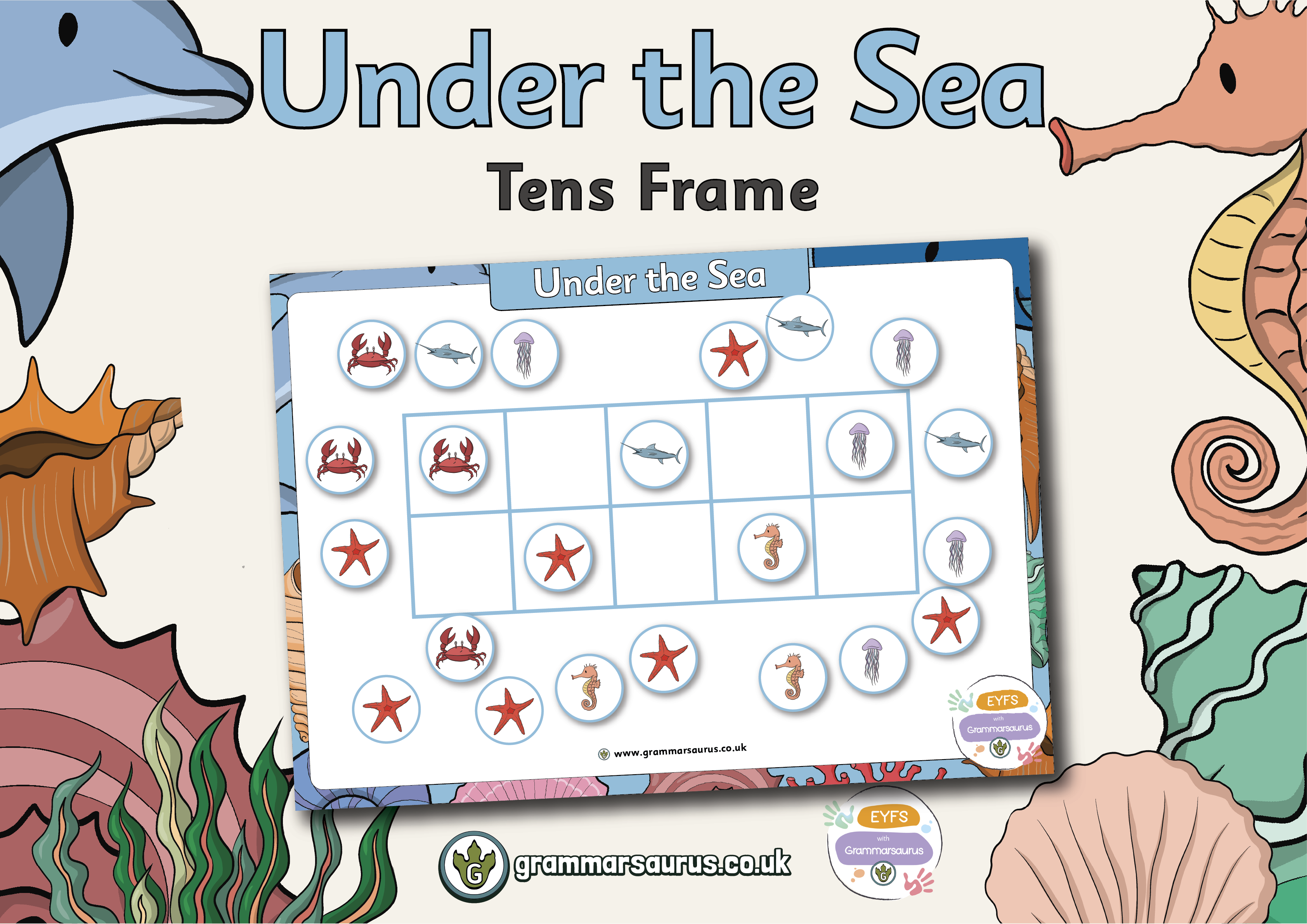 EYFS Under the Sea – Tens Frame - Grammarsaurus