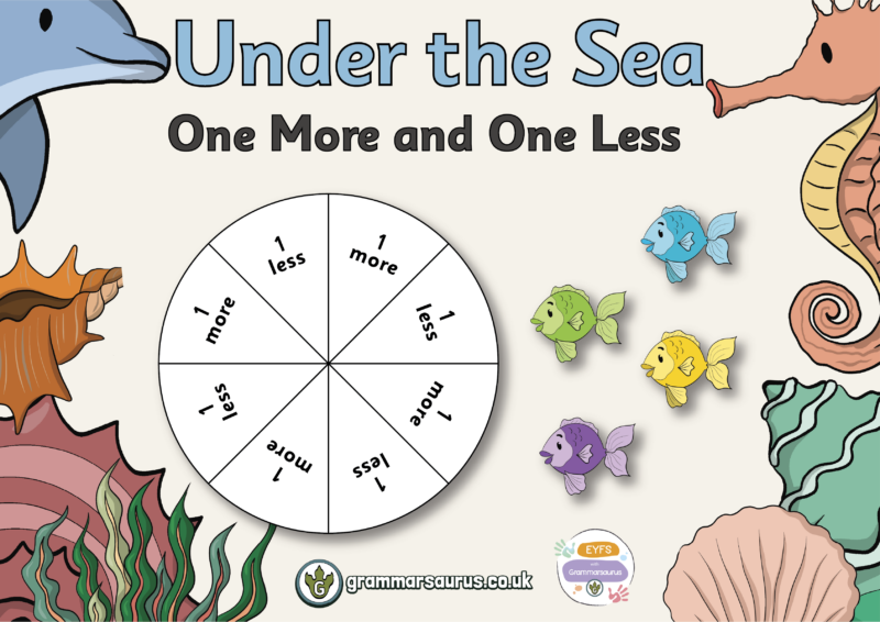 EYFS Under the Sea – One More and One Less - Grammarsaurus