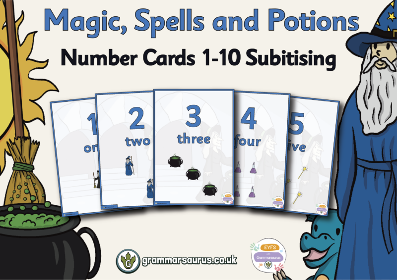 EYFS Magic, Spells and Potions - Number Cards 1-10 Subitising ...