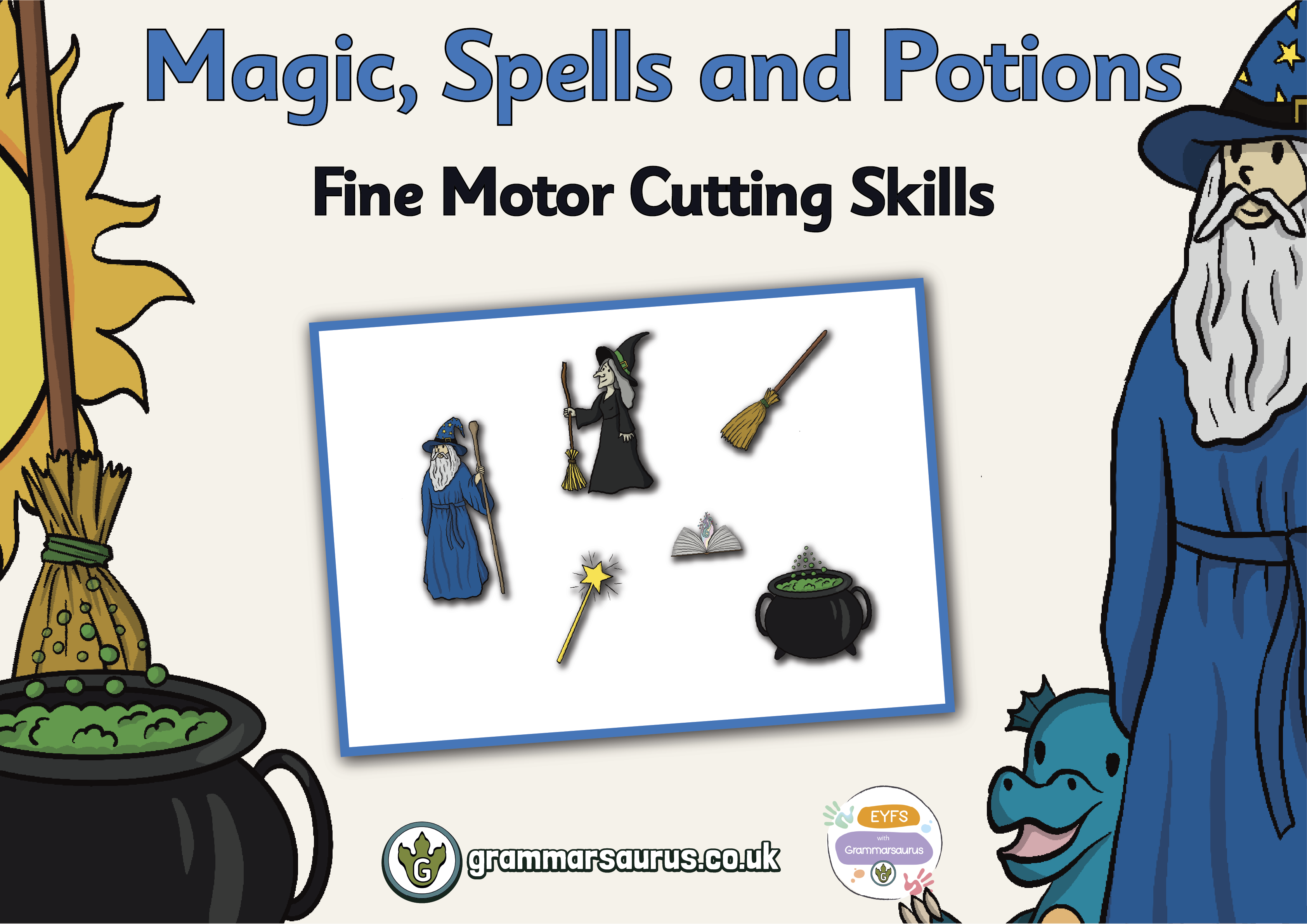 EYFS Magic, Spells and Potions – Fine Motor Cutting Skills - Grammarsaurus