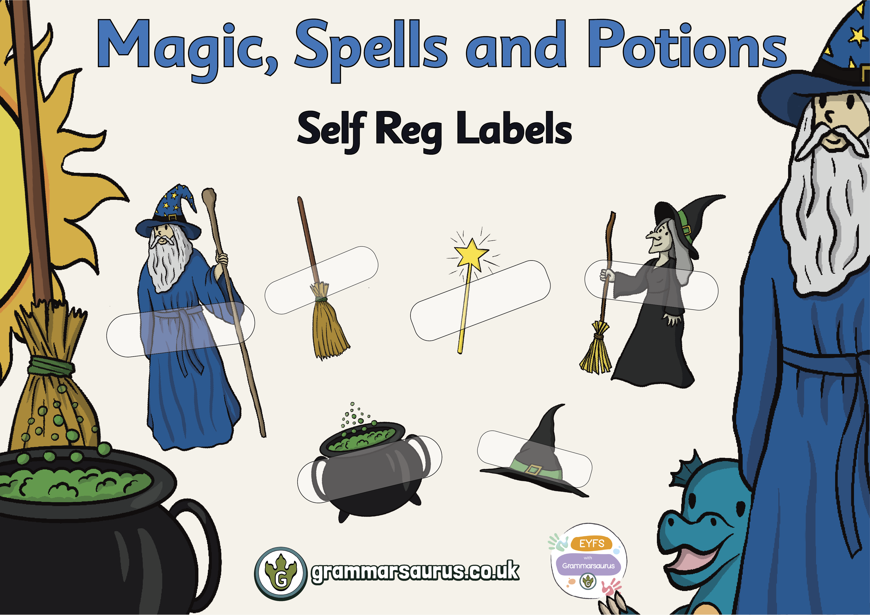 EYFS Magic, Spells and Potions – Self Reg Labels - Grammarsaurus