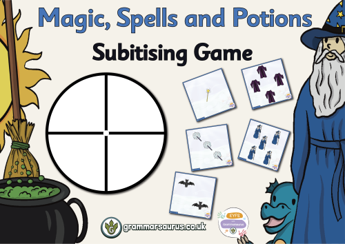 EYFS Magic, Spells and Potions – Subitising Game - Grammarsaurus