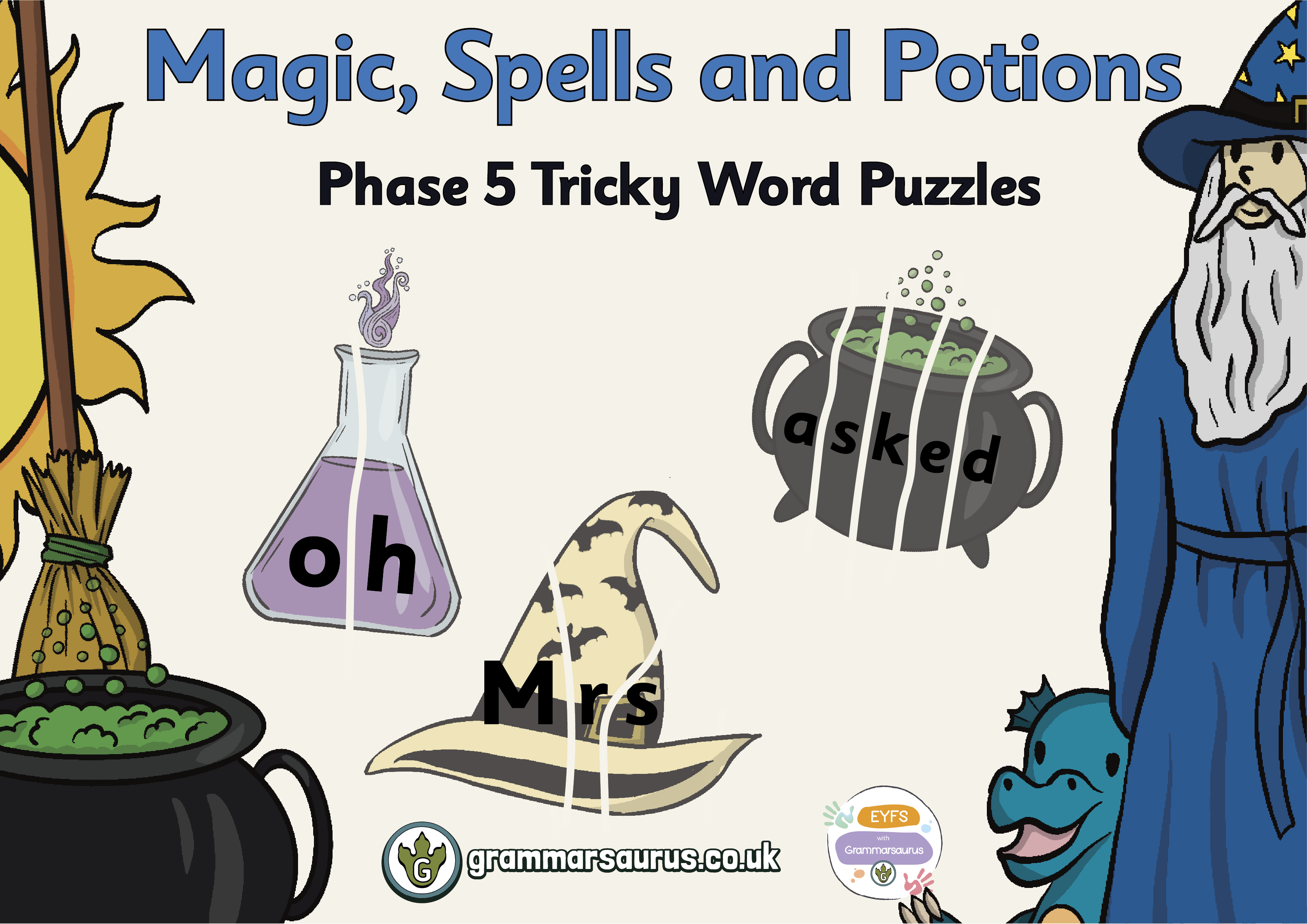 EYFS Magic, Spells and Potions – Phase 5 Tricky Word Puzzles ...