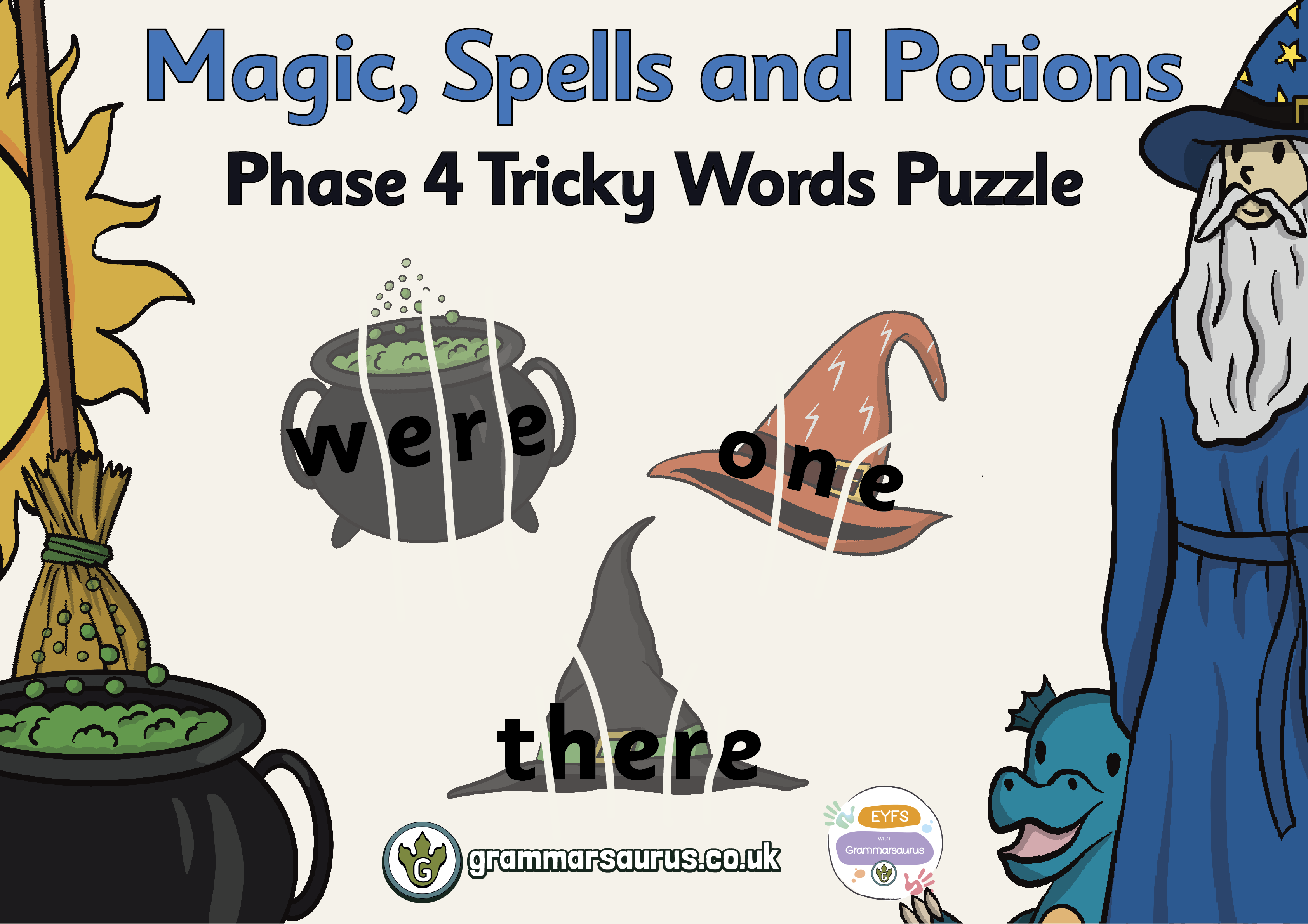EYFS Magic, Spells and Potions – Phase 4 Tricky Words Puzzle ...