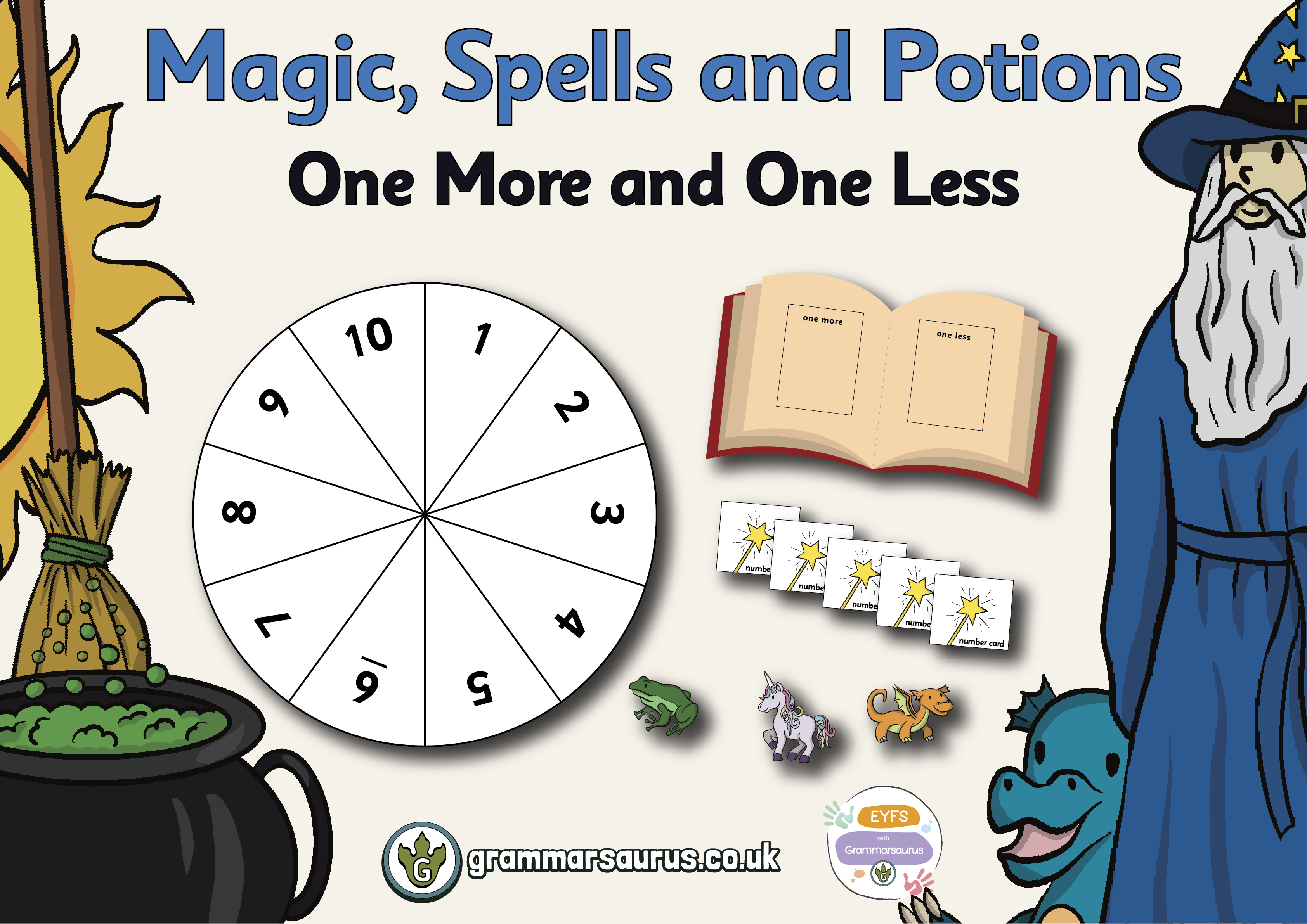 EYFS Magic, Spells and Potions – One More and One Less - Grammarsaurus
