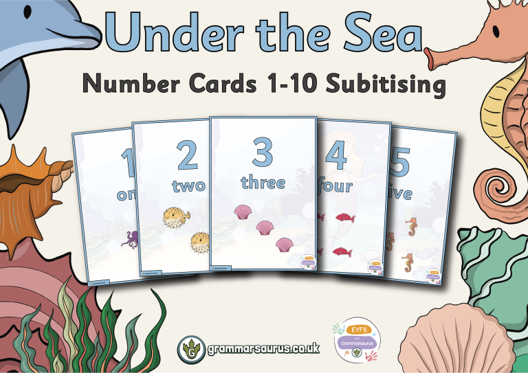 EYFS Under the Sea – Number Cards 1-10 Subitising - Grammarsaurus