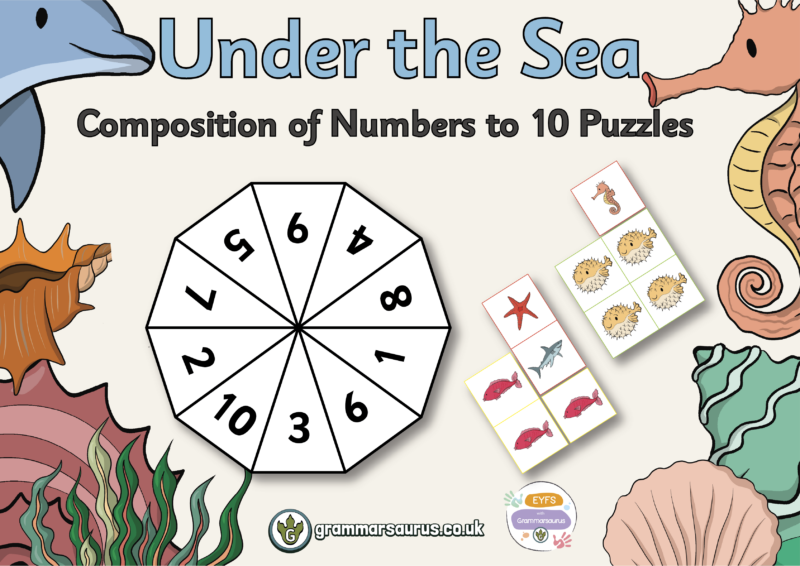 EYFS Under the Sea – Composition of Numbers to 10 Puzzles - Grammarsaurus