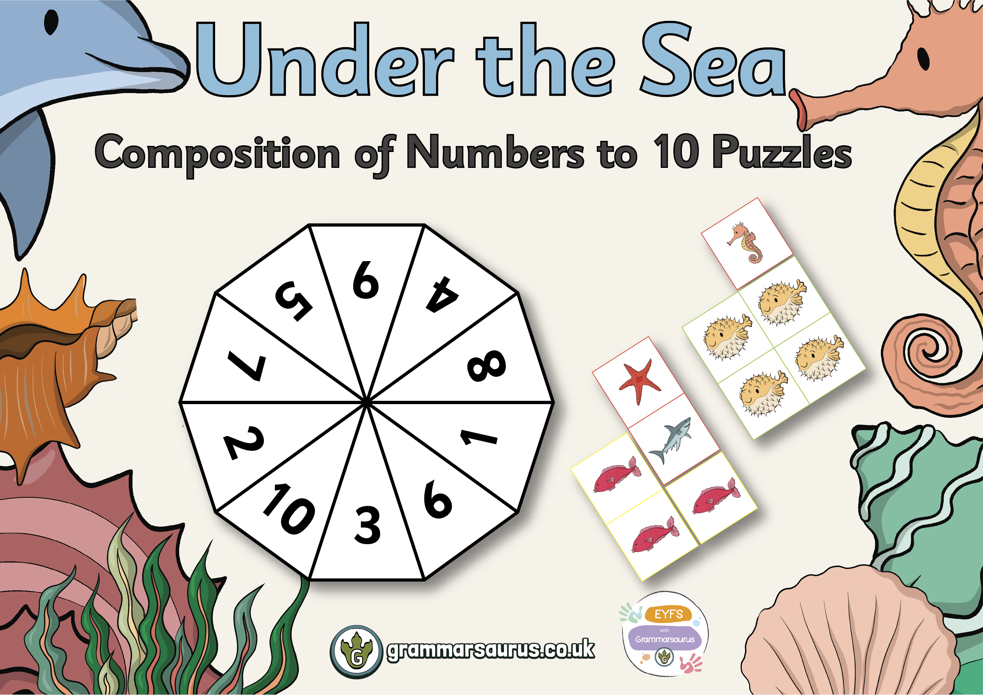 EYFS Under the Sea – Composition of Numbers to 10 Puzzles - Grammarsaurus