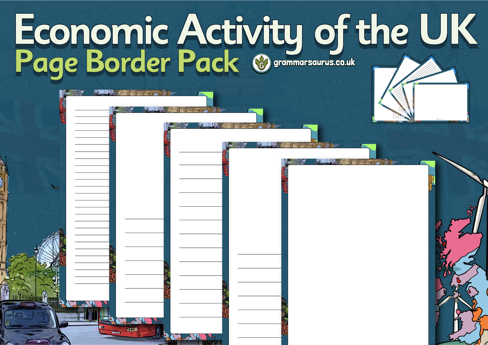 Year 6 Geography - Economic Activity of the UK - Page Border Pack ...