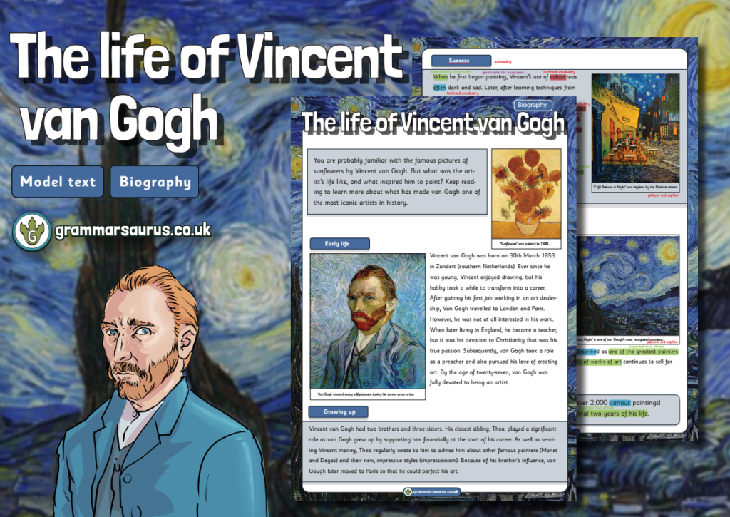 Year 3 Model Text – Biography – The life of Vincent van Gogh ( gbsct P3 ...