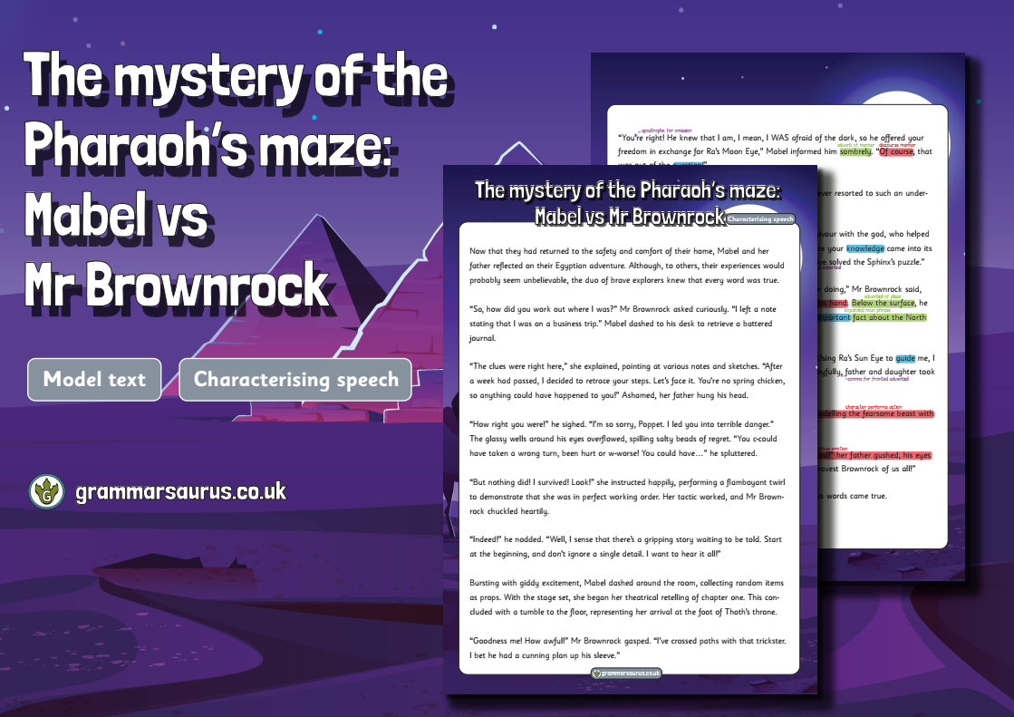 Year 4 Model Text – Characterising speech – The mystery of the Pharaoh ...
