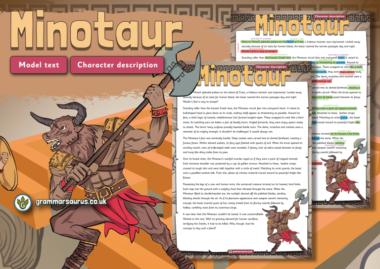 Year 3 Model Text – Character description – Minotaur - Grammarsaurus