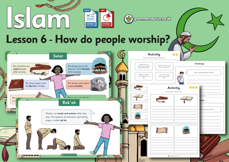 KS1 RE – Islam – How do people worship? Lesson 6 - Grammarsaurus