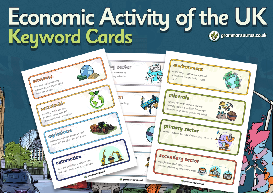 Year 6 Geography – Economic Activity of the UK - Keyword Cards ...