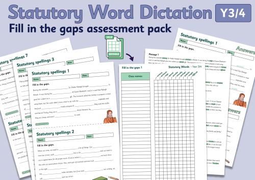 Y3-4 Statutory Word Dictation - Grammarsaurus