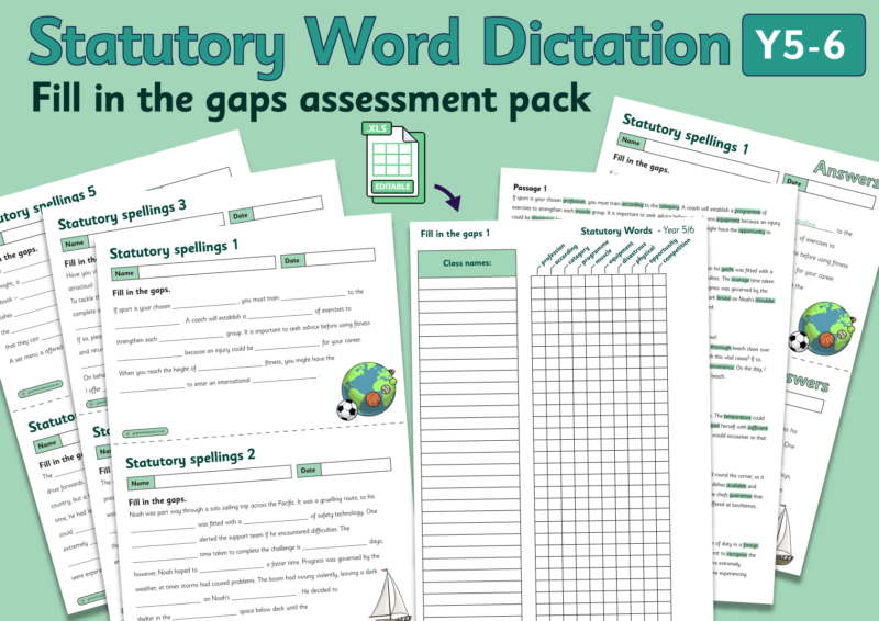 Y5-6 Statutory Word Dictation - Grammarsaurus