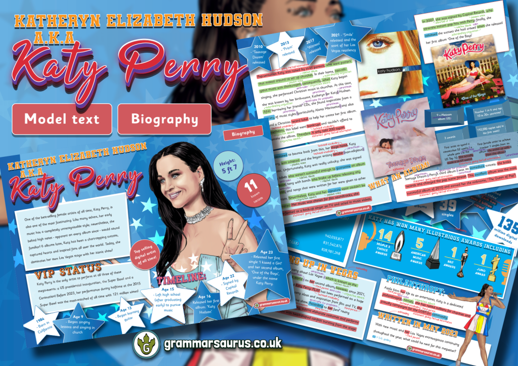 Year 6 Model Text – Biography – Katy Perry ( gbsct P6 , Grade 5 & 5th ...