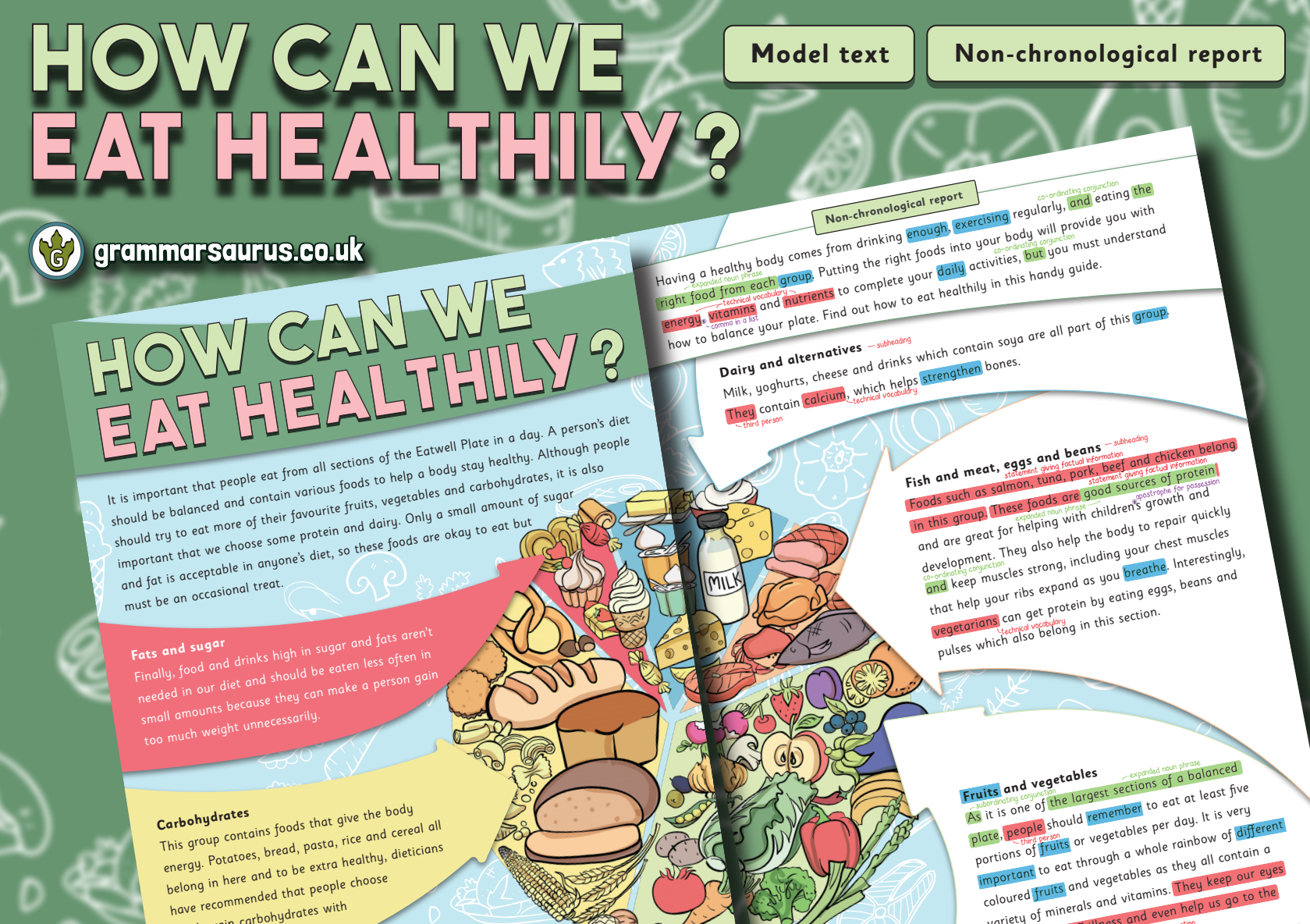 Year 3 Model Text – Non-chronological report – How can we eat healthily ...