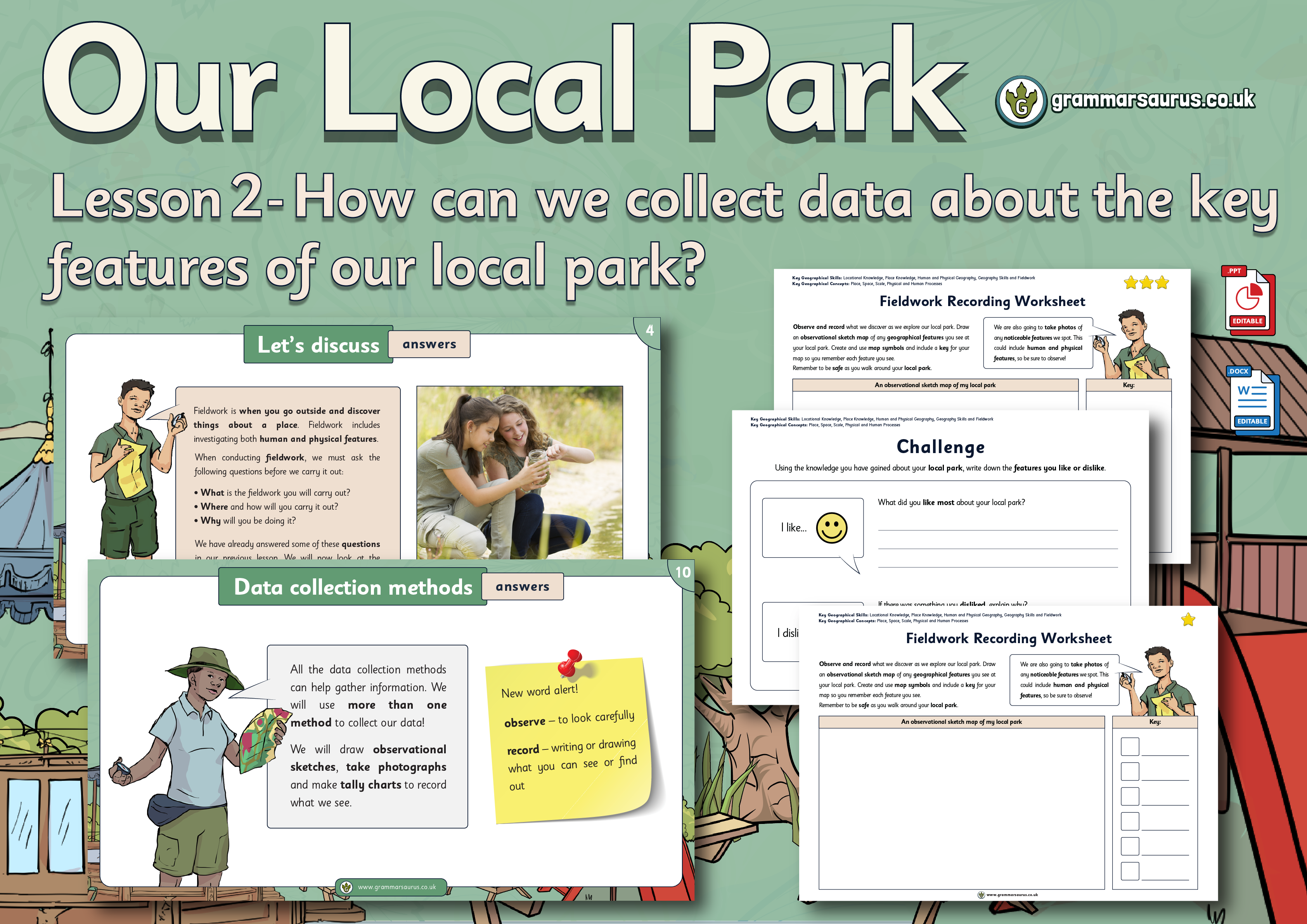 Year 1 Geography - Our Local Park - How can we collect about the key ...