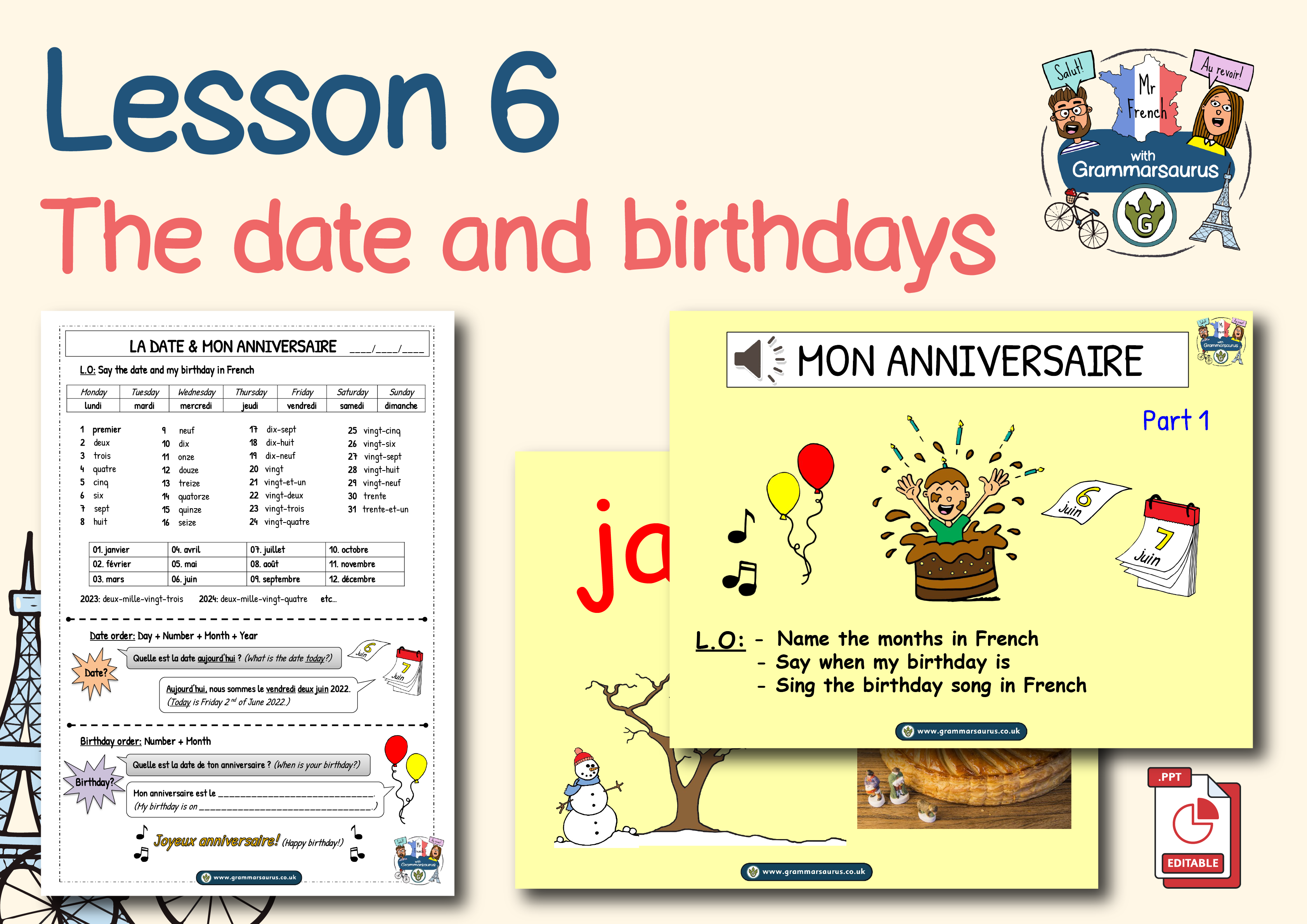 Year 4,5,6 French for Beginners – The date and birthdays – Lesson 6 ...
