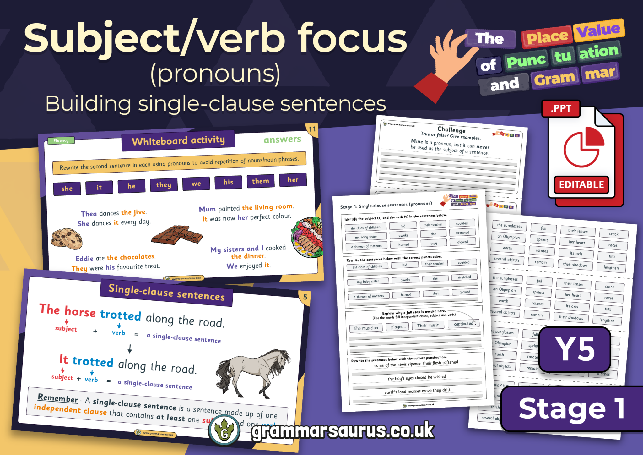 Year 5 - The Place Value of Punctuation and Grammar - Building single ...