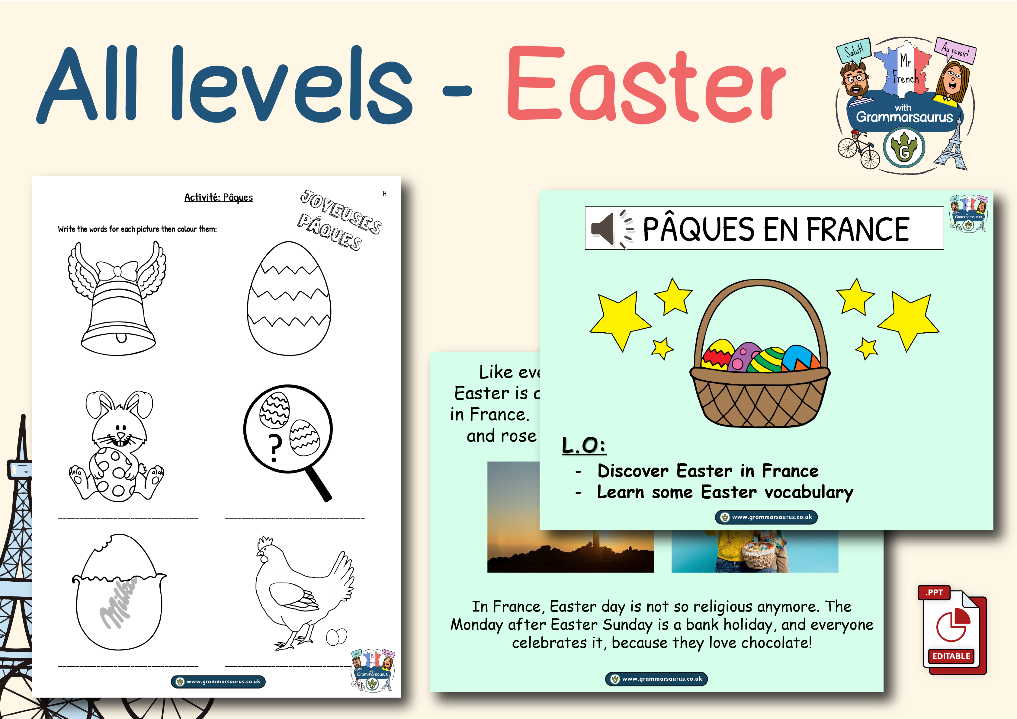 Year 4,5,6 French – Easter - Grammarsaurus
