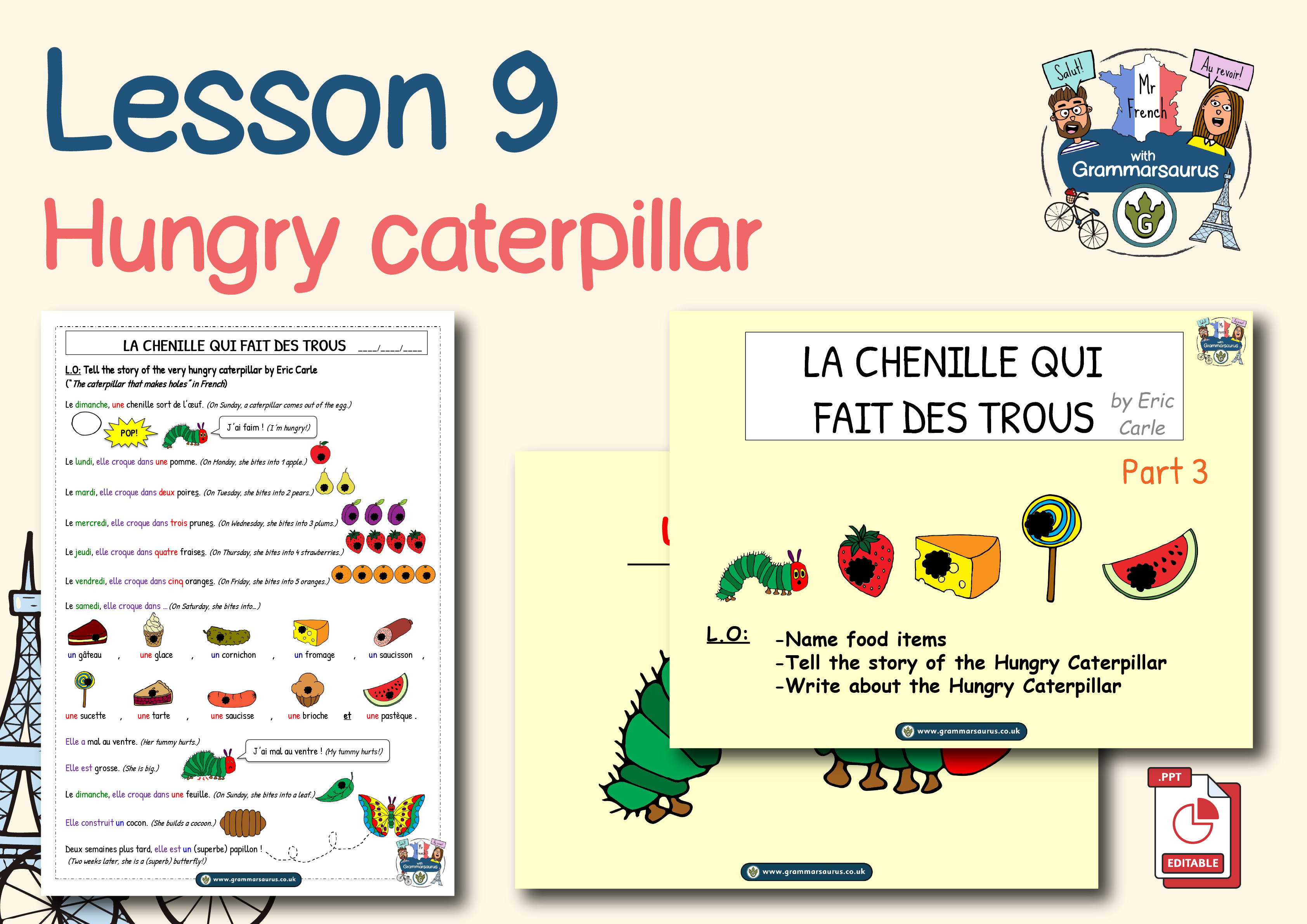 Year 3 French – Hungry caterpillar – Lesson 9 - Grammarsaurus