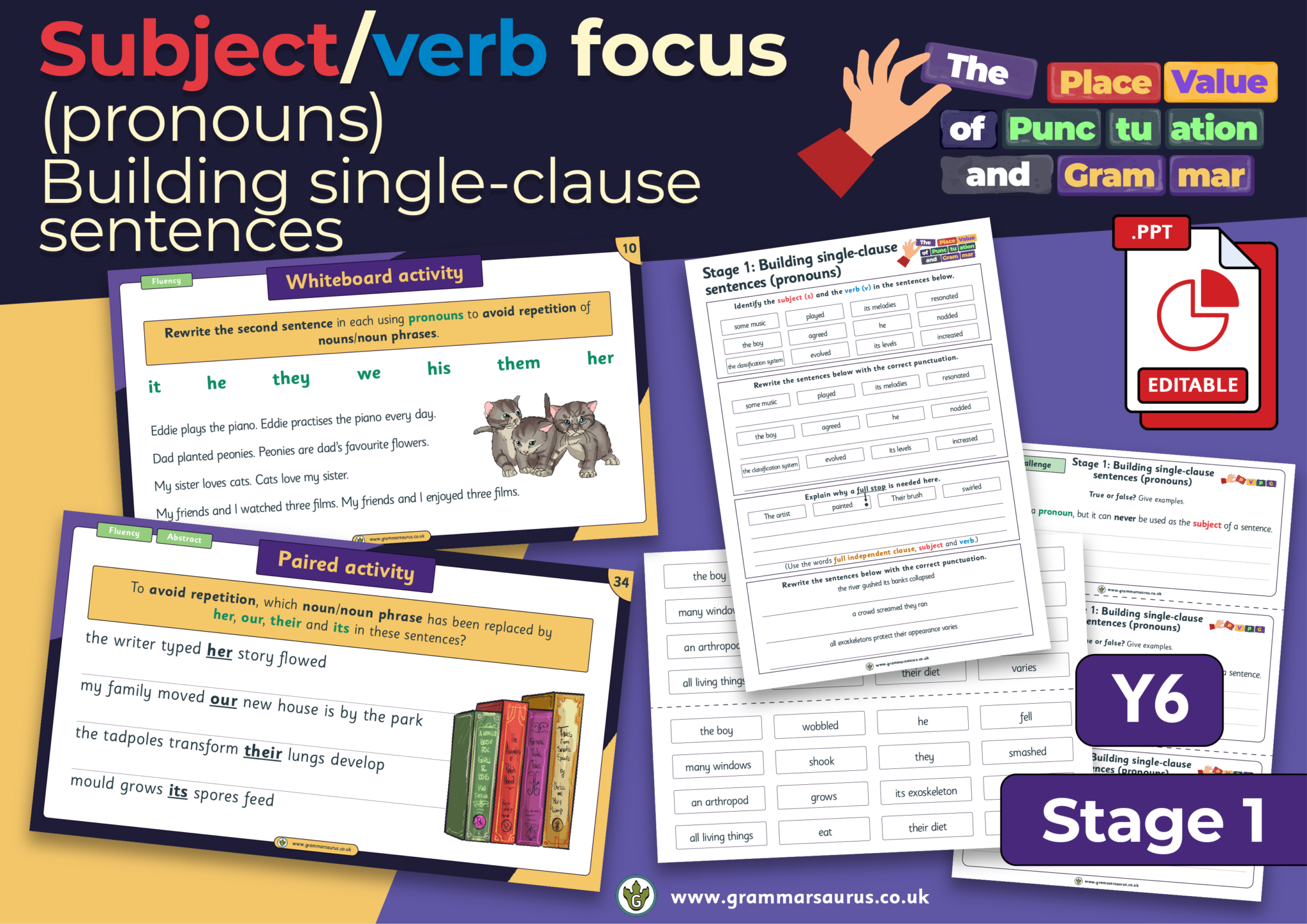 Year 6 The Place Value of Punctuation and Grammar – Subject/Verb focus ...