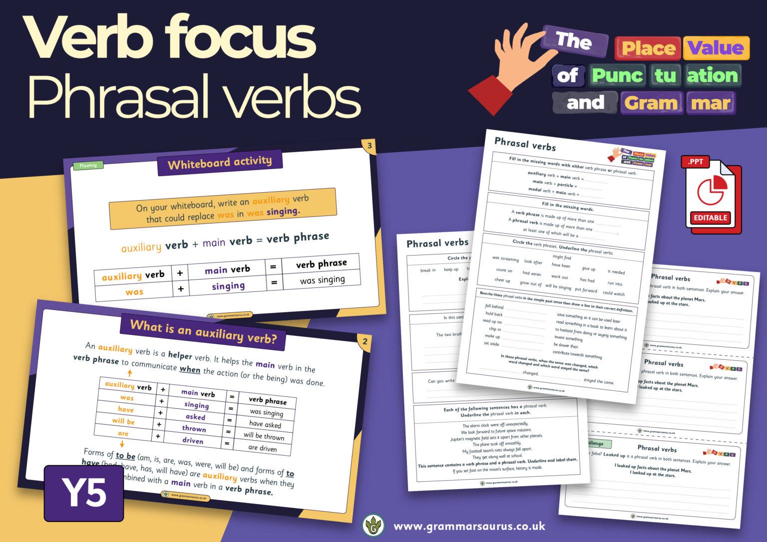 Year 5 The Place Value of Punctuation and Grammar – Verb focus ...