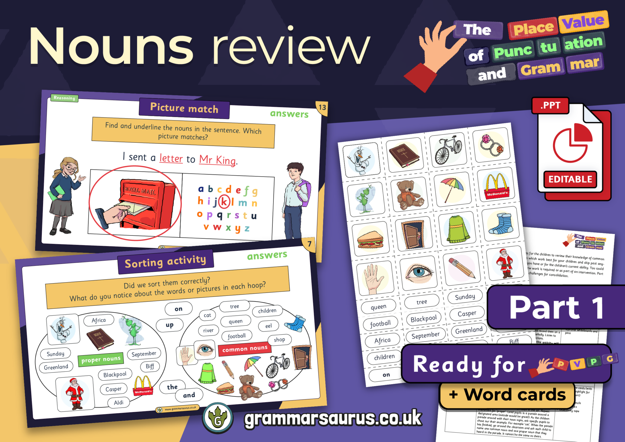 Ready for The Place Value of Punctuation and Grammar – Nouns review ...
