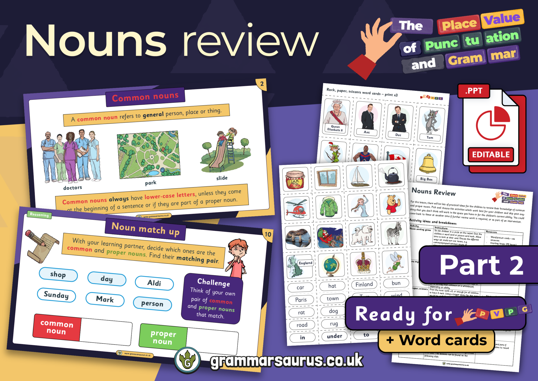 Ready for The Place Value of Punctuation and Grammar – Nouns review ...