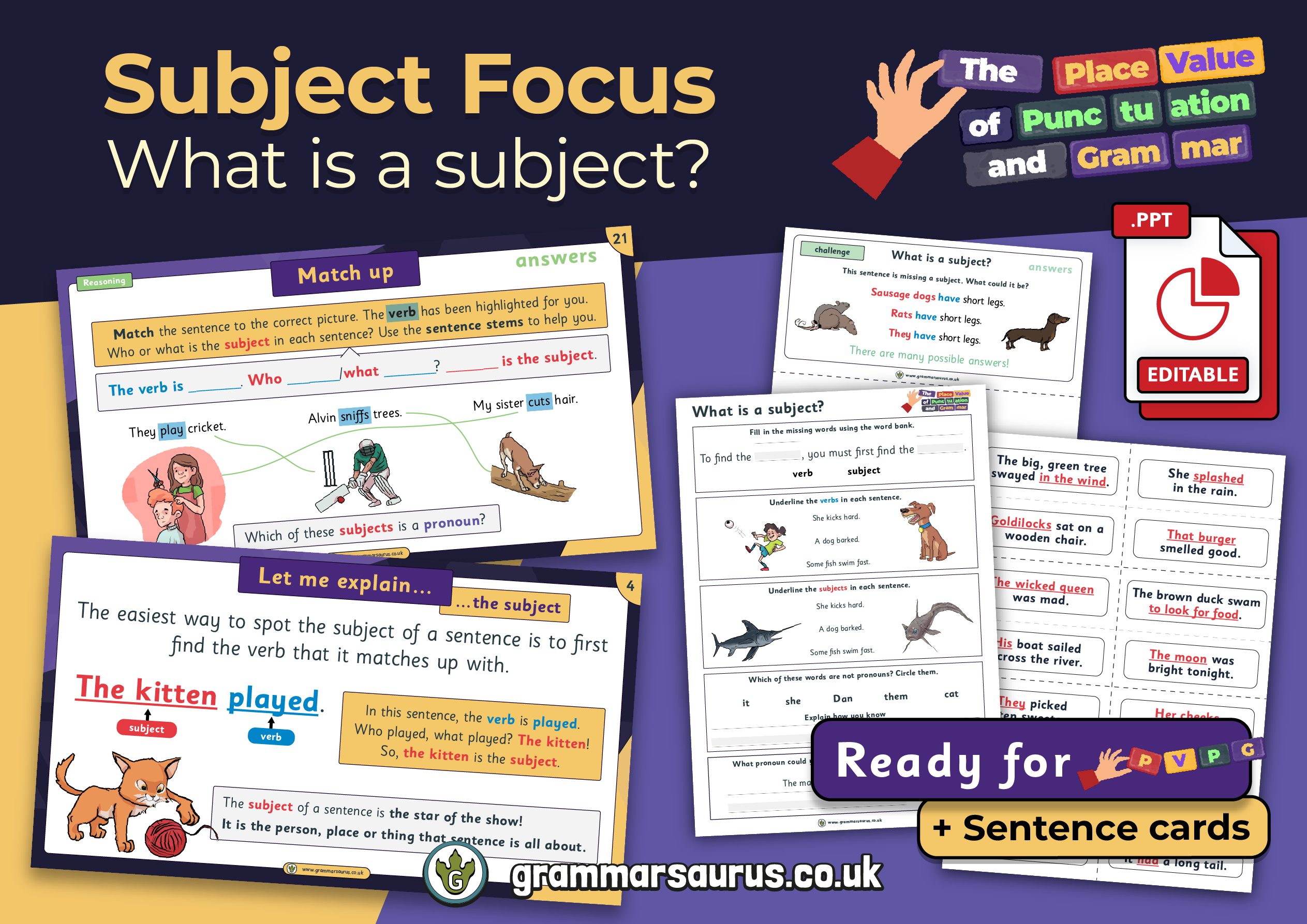 Ready for The Place Value of Punctuation and Grammar – Subject/Verb ...